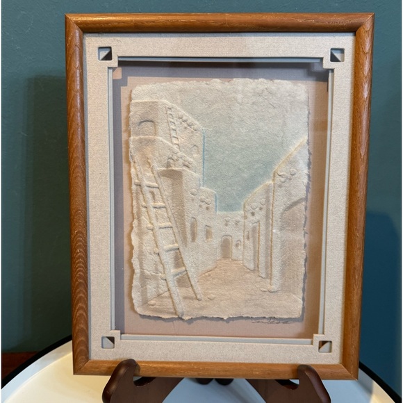 Figi Graphics | Art | Vintage Hand Cast Paper Art Southwest Pueblo By Figi Graphics Signed By ...